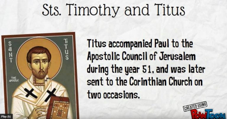 Sts. Timothy and Titus - Teaching Catholic Kids